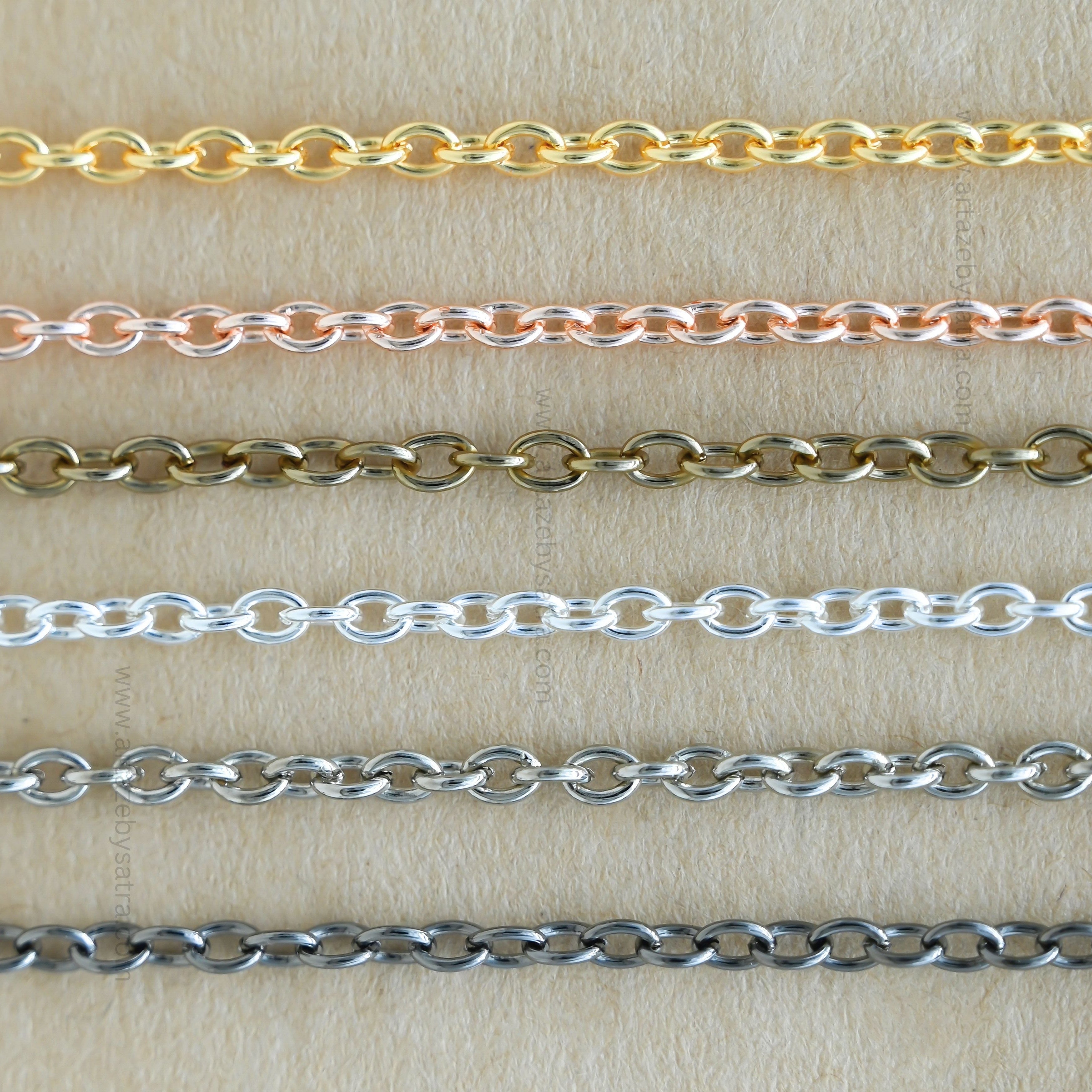 Iron Cross Chain O-Shaped Chain | Size: H-3mm W-4mm | Qty : 100g | IC0 ...