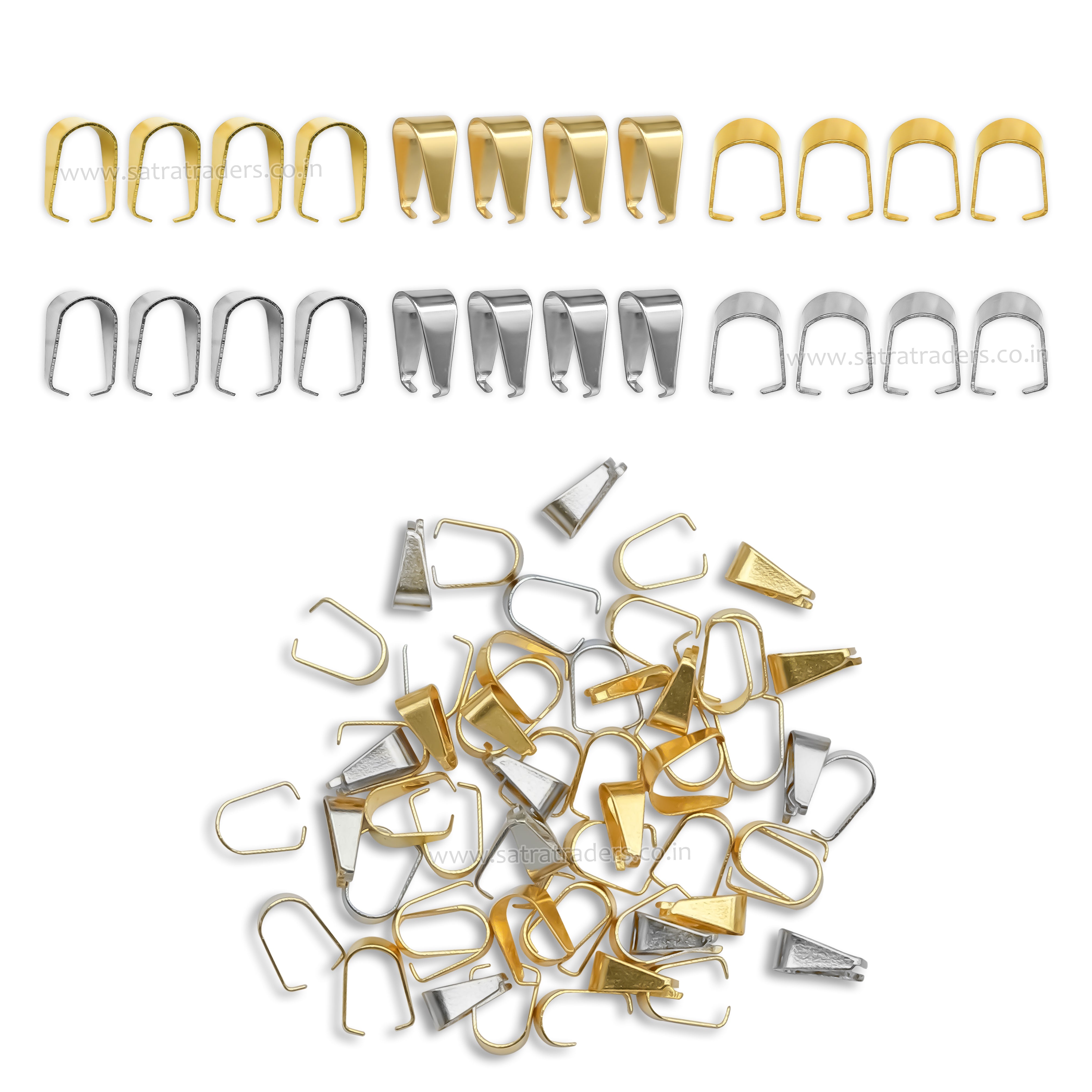 Metal Pendant Bails with U-Hook | Qty : 100g | BF100 – Satra Fashion ...
